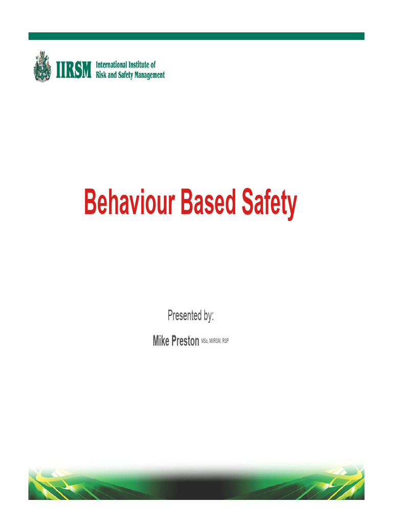 Behaviour Based Safety Guide 1722177888 | PDF | Seven Deadly Sins | Behavior