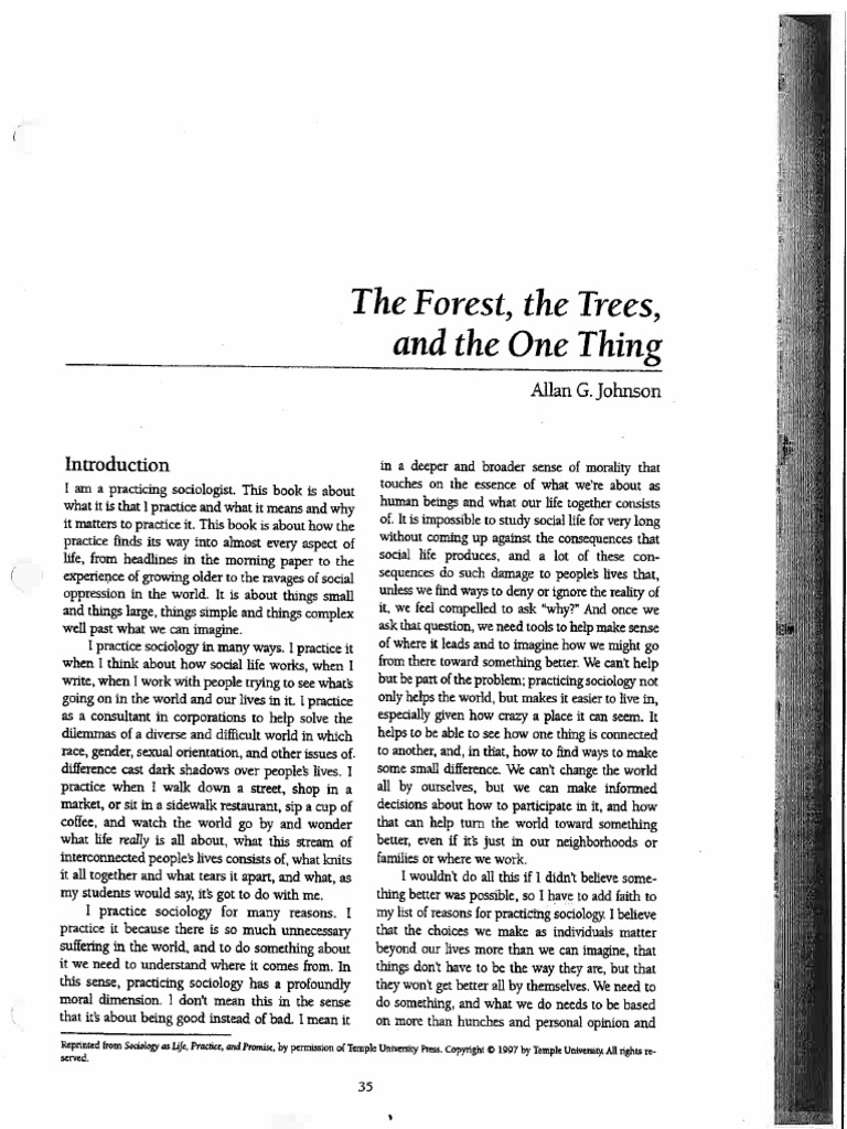 The Forest The Trees and The One Thing | PDF