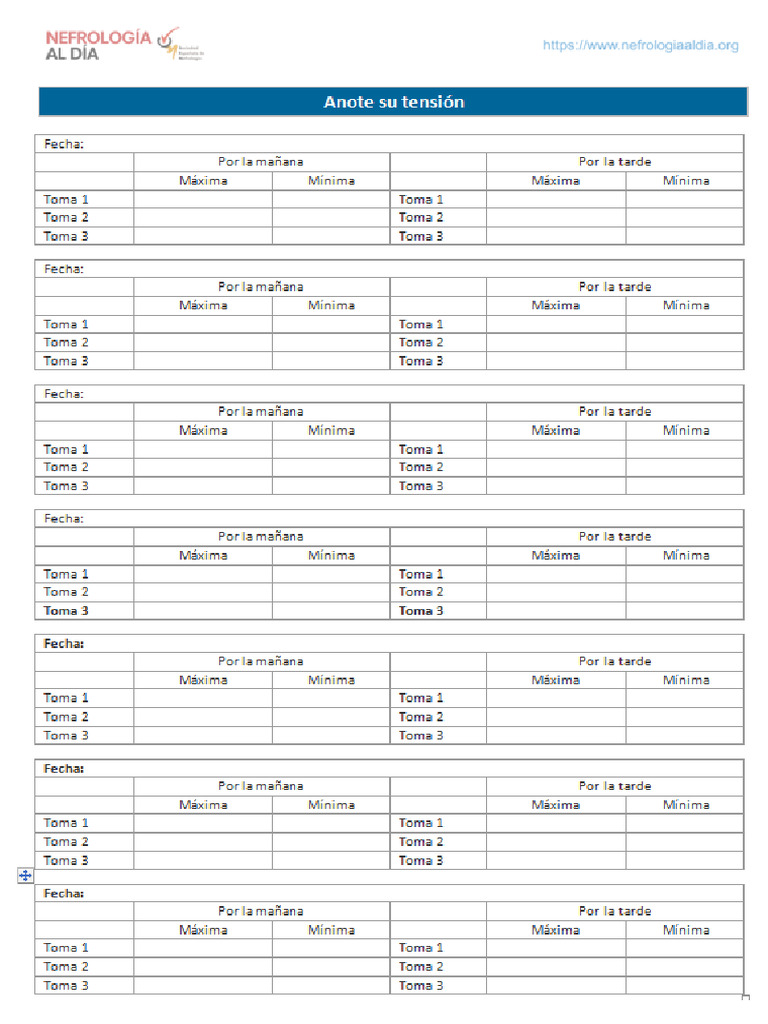 Hoja Registro TA en Casa | PDF