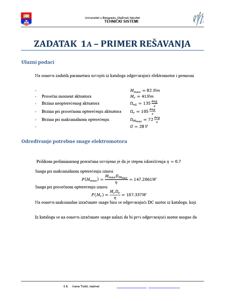 ZADATAK 1a - Primer | PDF