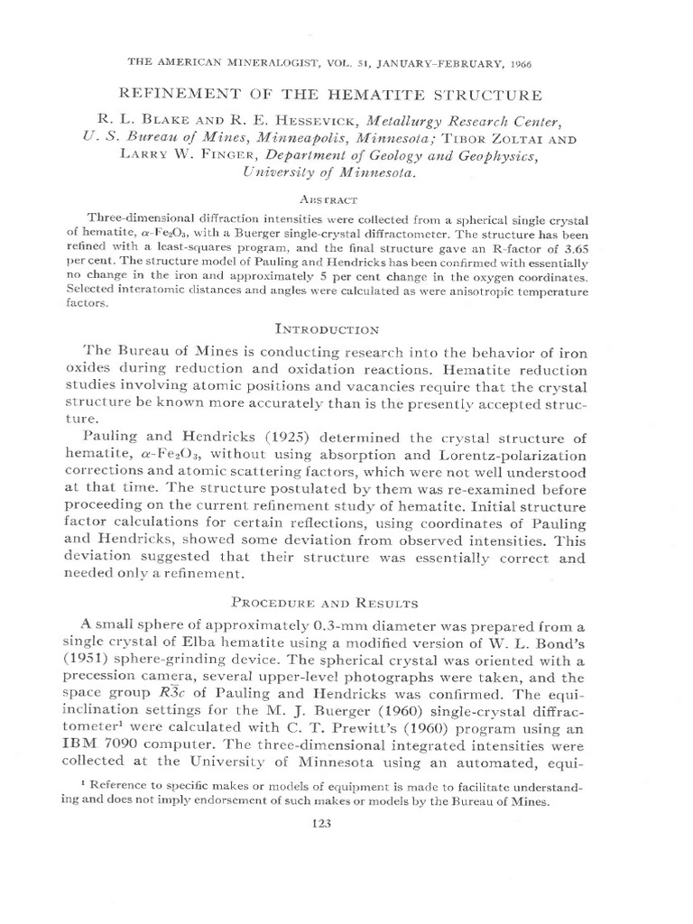 Blake 1966 | PDF | Crystal Structure | Physical Sciences