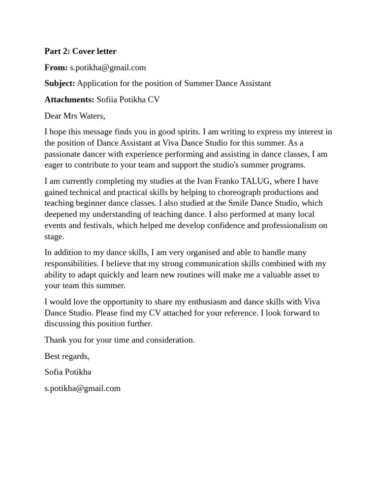 Covering Email | PDF