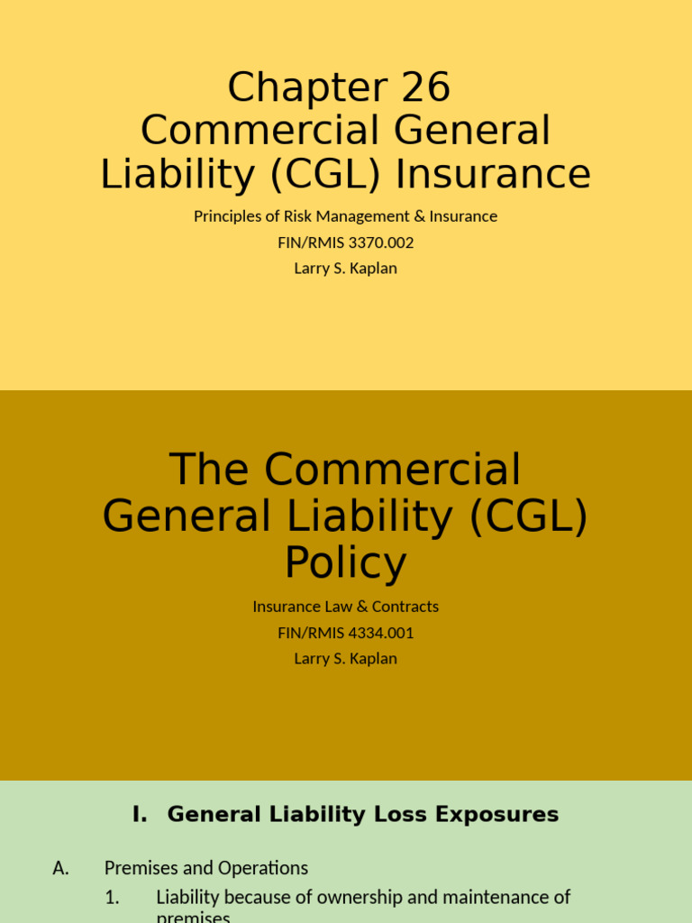 Commercial General Liability Insurance | PDF | Liability Insurance ...
