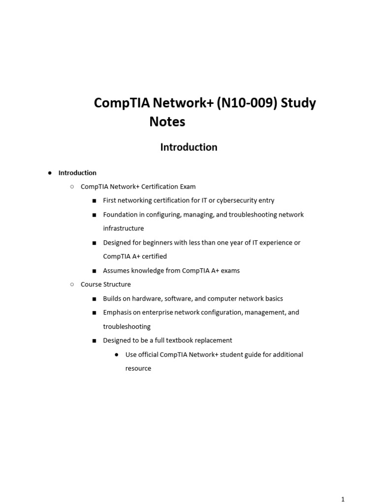 CompTIA+Network++ (N10 009) +Study+Guide | PDF | Transmission Control ...