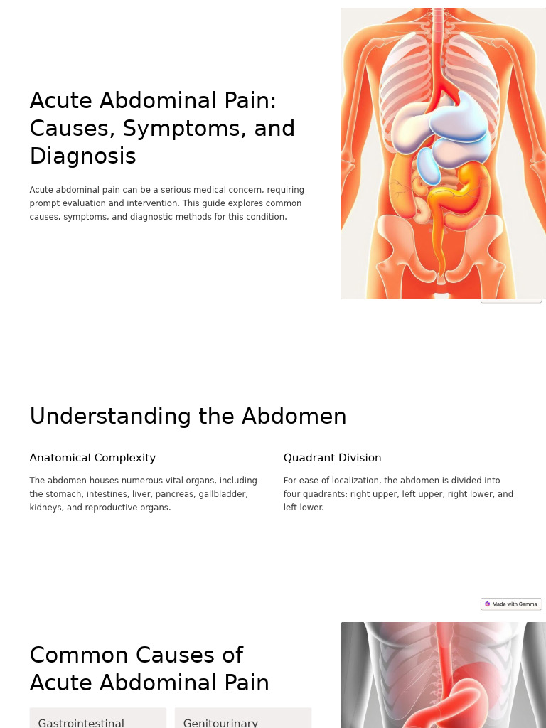 Acute Abdominal Pain Causes Symptoms and Diagnosis | PDF ...