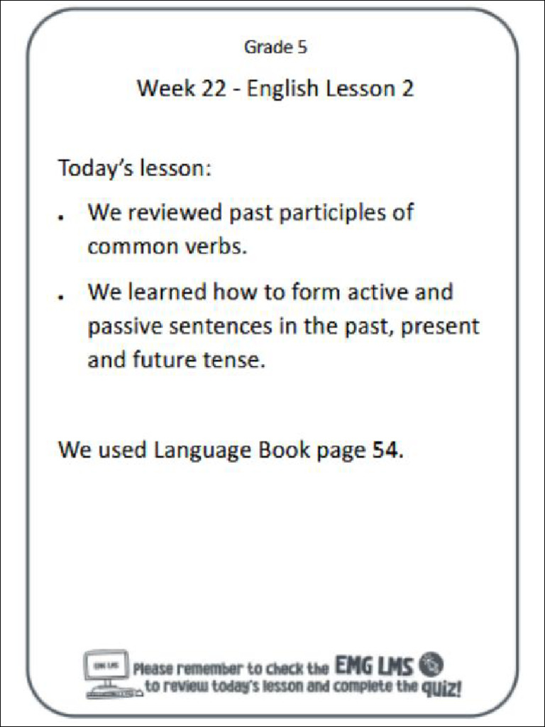G5 English - Week 22 Lesson 2 | PDF