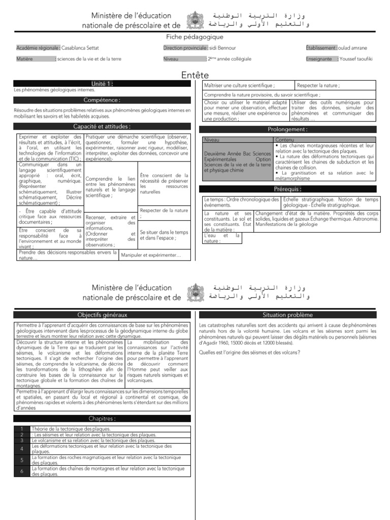Fiches Pédagogique 2APIC | PDF