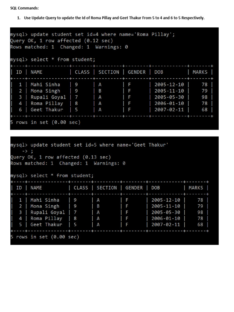 SQL Commands | PDF