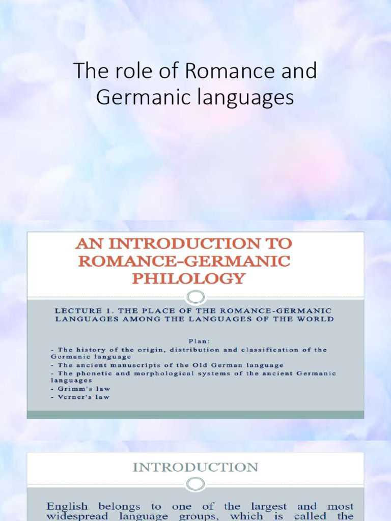 The Role of Romance and Germanic Languages | PDF