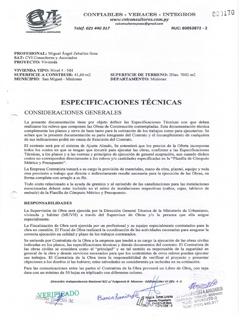 Especificaciones Tecnicas CVI | PDF