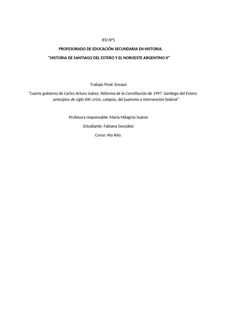 Ensayo Noa II | PDF | Argentina | Gobierno