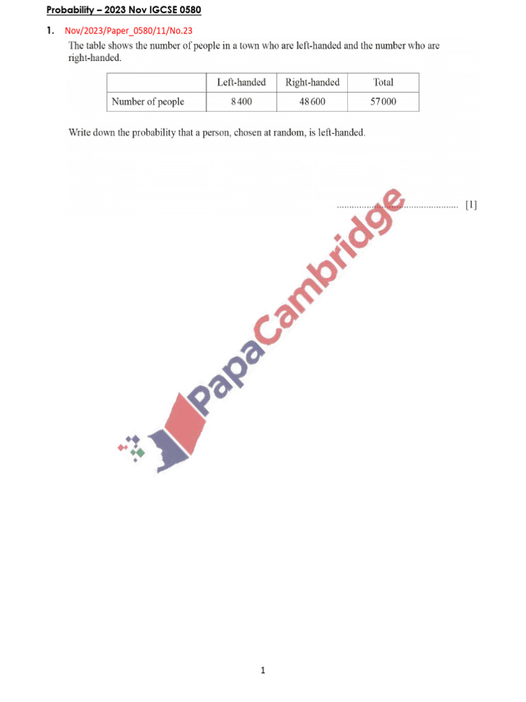 2023N-Probability-IGCSE-0580-Math | PDF