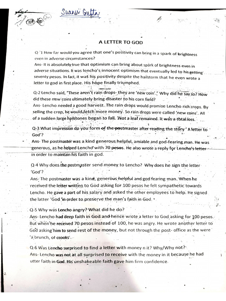 A Letter To God | PDF