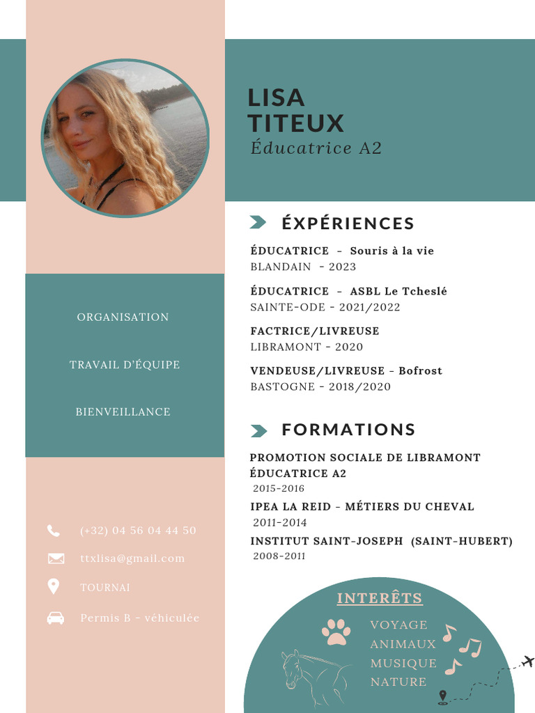 CV de Lisa Titeux - Éducatrice A2 | PDF