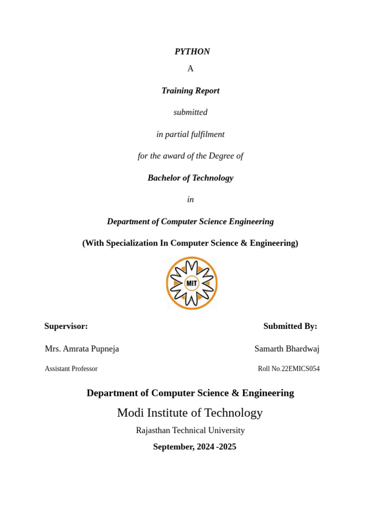 Samarth Bhardwaj Report | PDF | Inheritance (Object Oriented Programming) | Method (Computer ...
