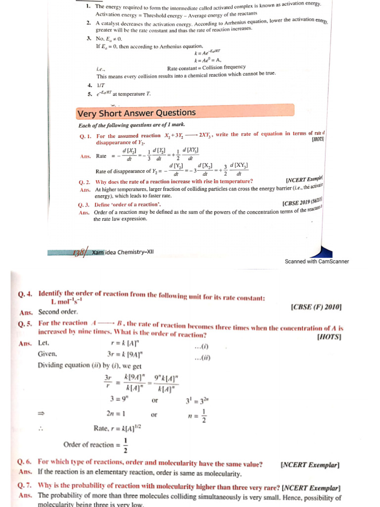 Chemical Kinetics PYQ | PDF