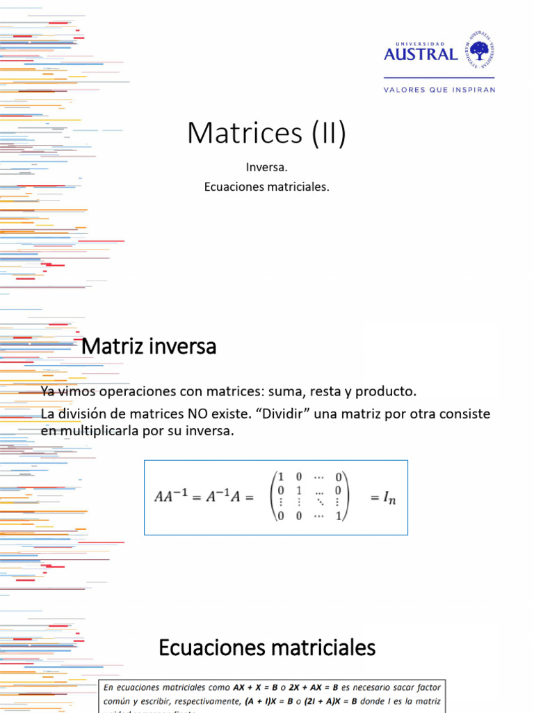 Ecuaciones matriciales | PDF