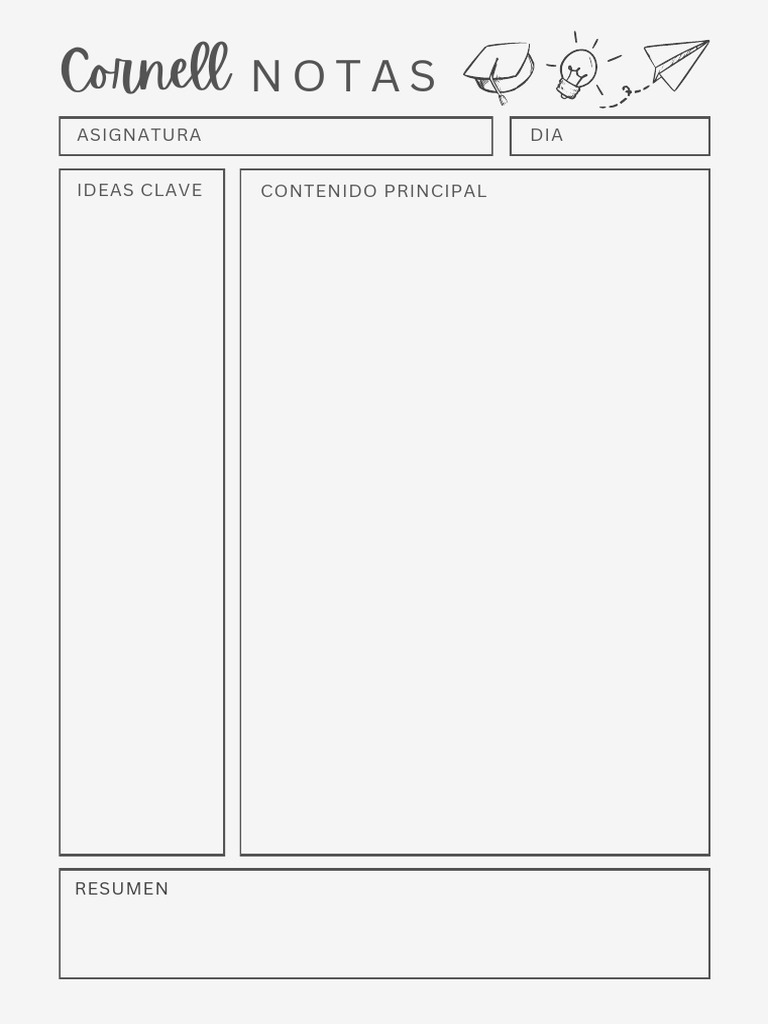 Plantilla para Método Cornell | PDF