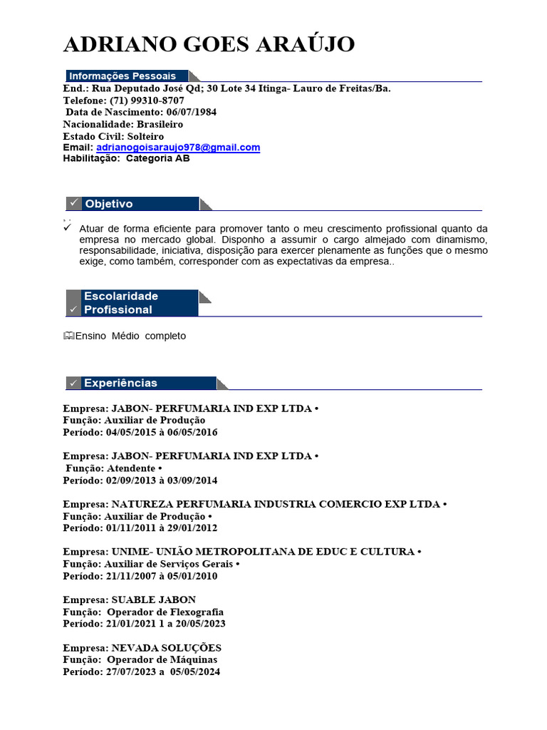 Curriculo Adriano PDF | PDF