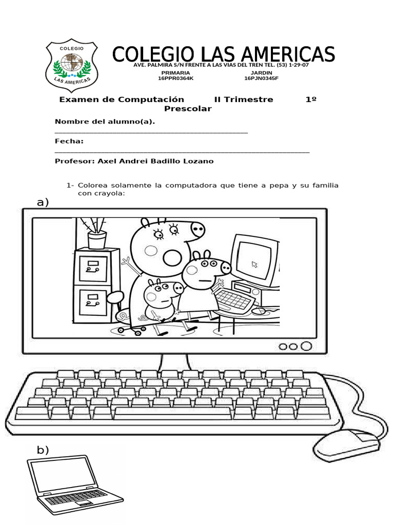 Examen de Computación Prescolar | PDF