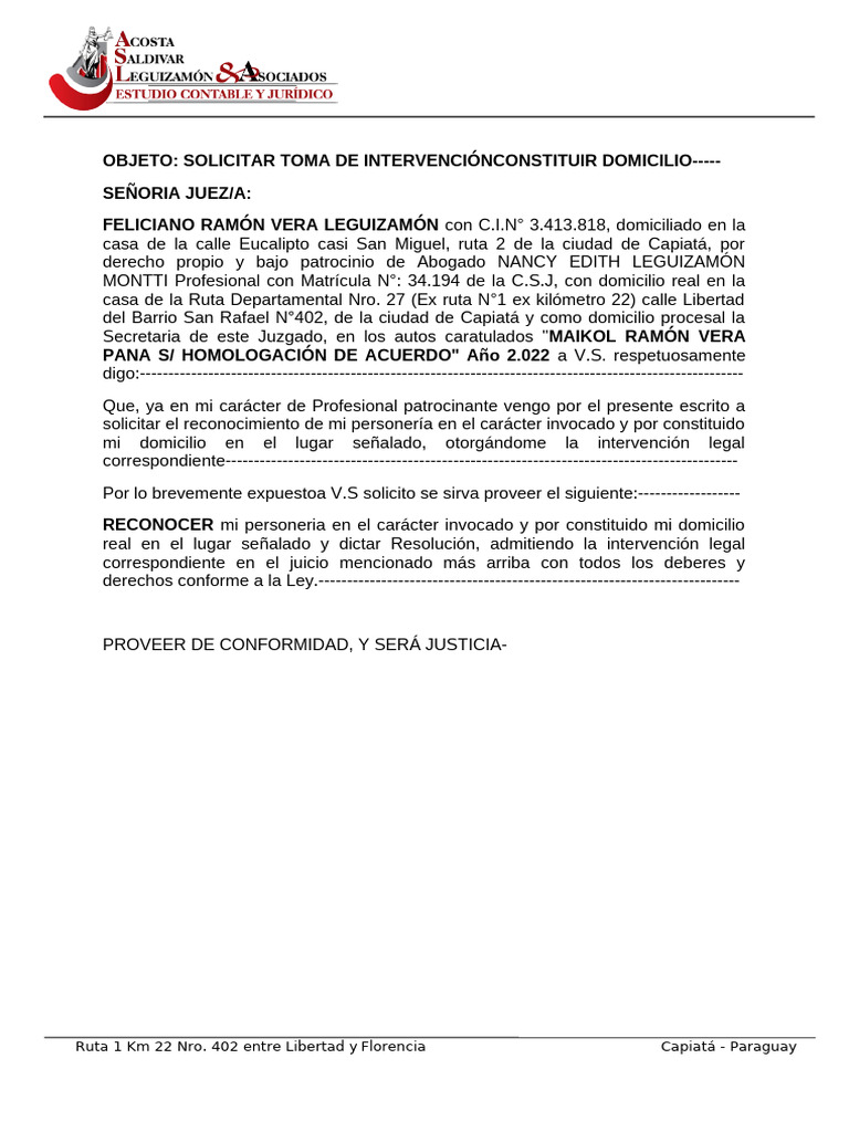 Toma de Intervención Maikol | PDF