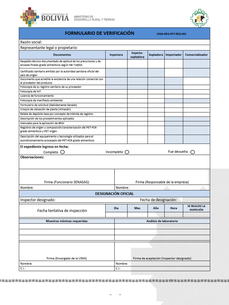 Formulario de Verificacion | PDF