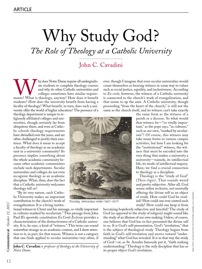 Cavadini Why Study God | PDF | Genesis Creation Narrative | Bible