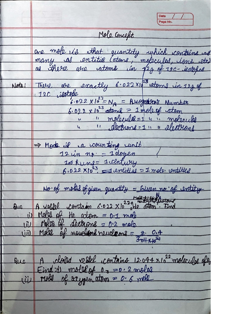 Mole Concept Chemistry 1 | PDF