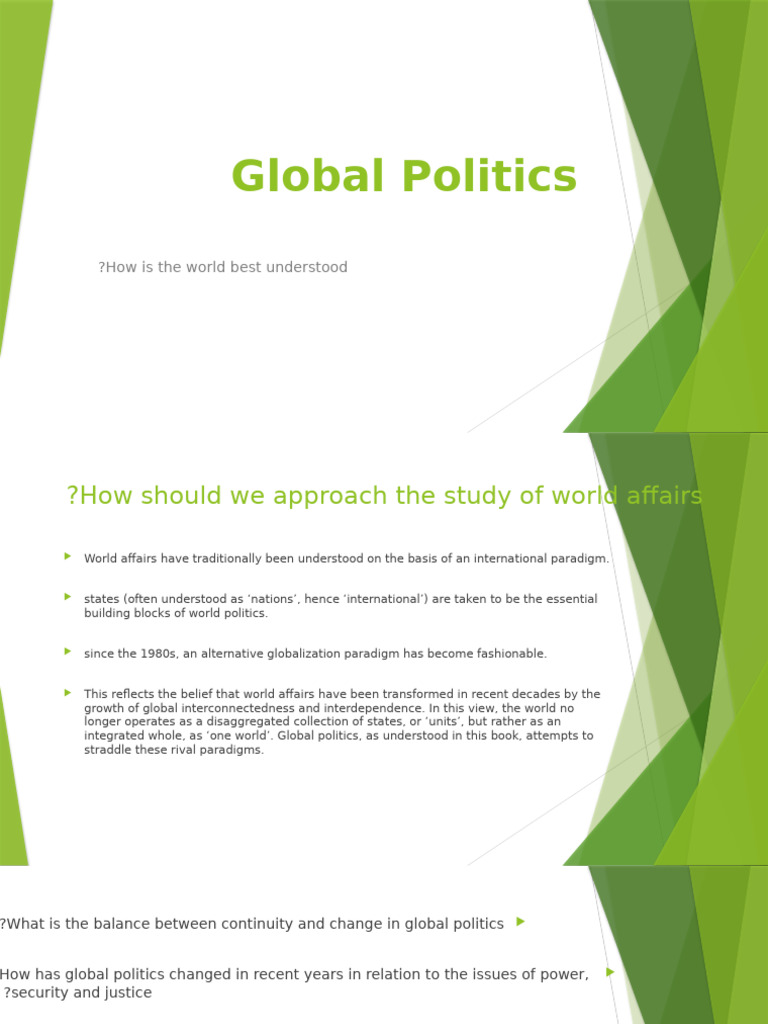 Understanding Global Politics Paradigms | PDF | Power (Social And ...