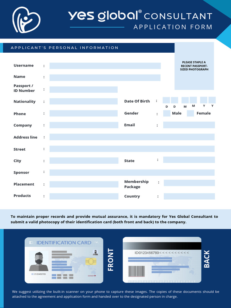 Yes Global Consultant Application Form | PDF | Trademark | Employment