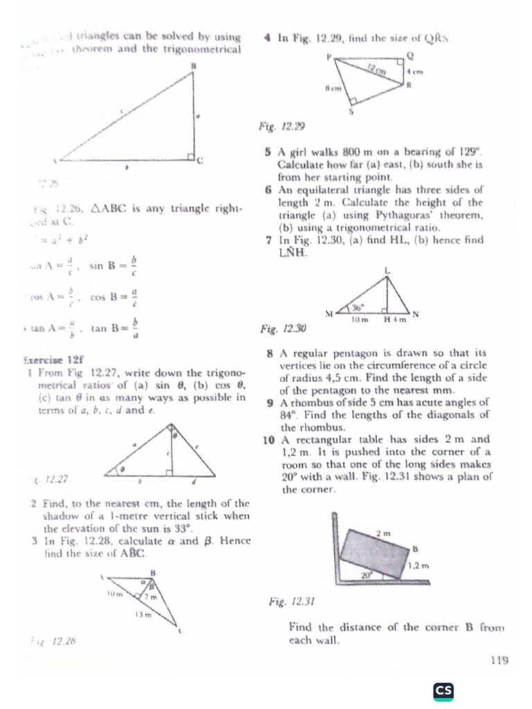 Trig Ratios Questions | PDF