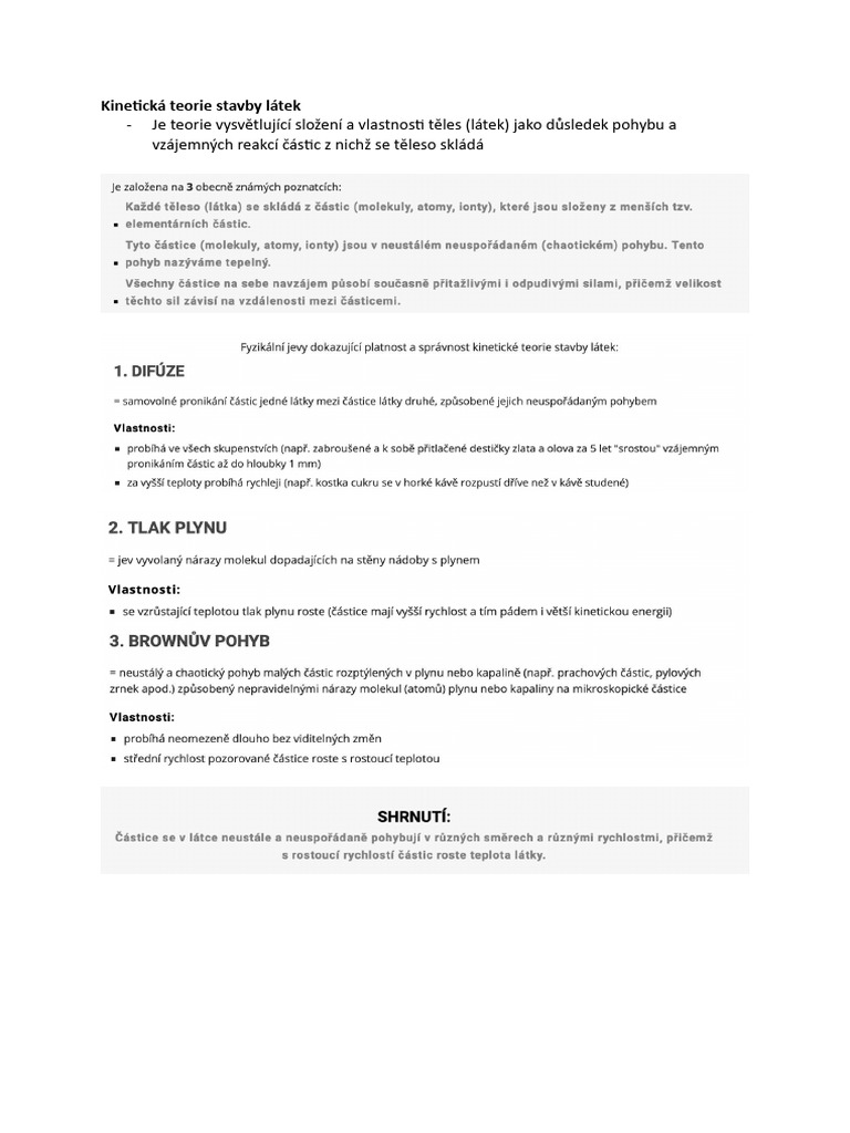 Molekulova Fyzika A Termodynamika | PDF