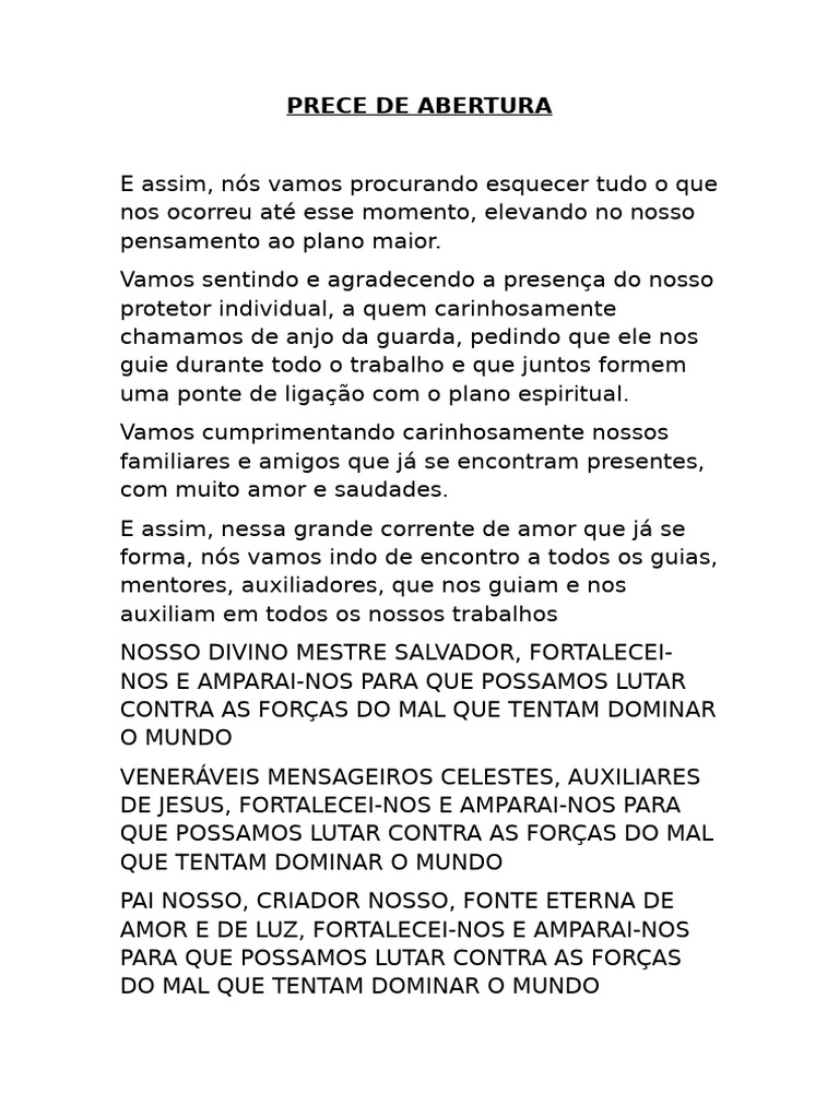 PRECE DE ABERTURA (1) | PDF