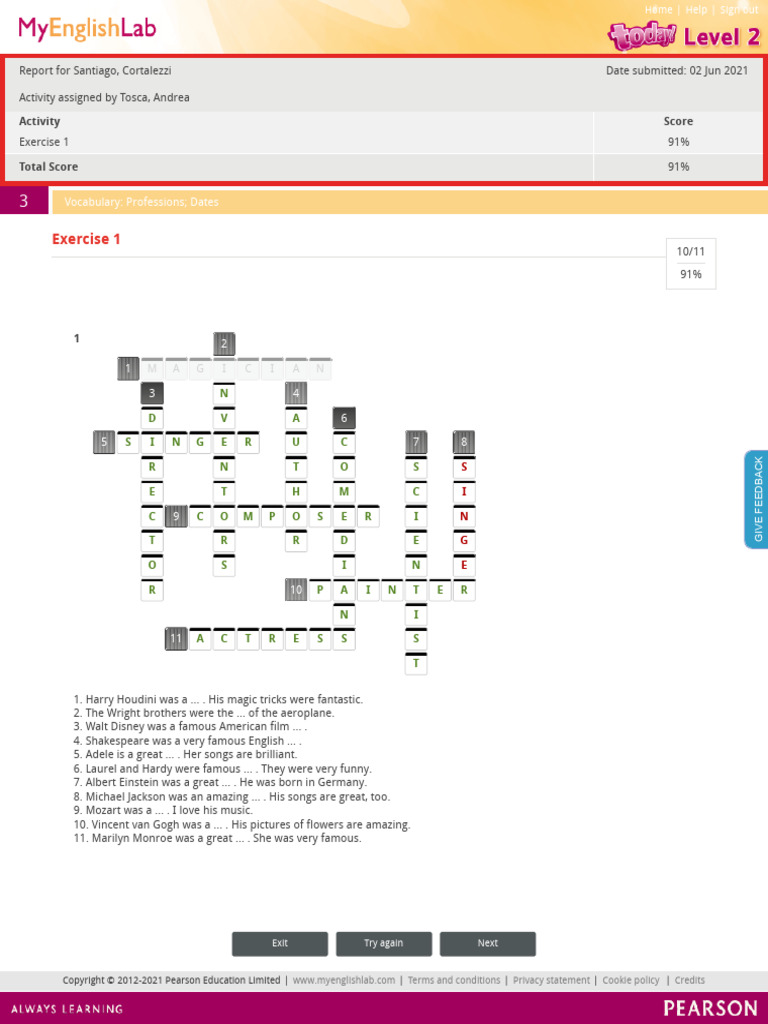 Exercise 1 – Mode Report – Unit 3 Past Times 3A Activation Vocabulary ...