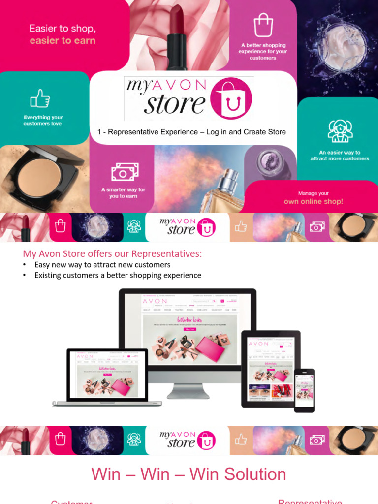 My Avon Store - Representative Experience - Log in and Create Store ...