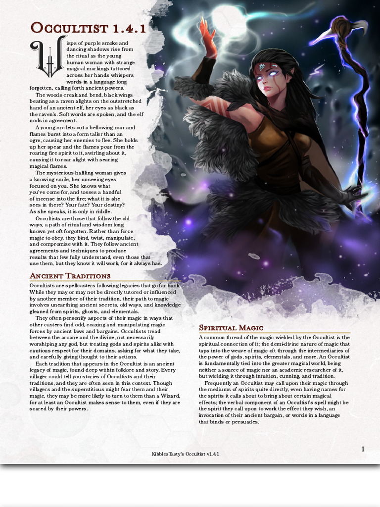 Occultist Class Guide for 5E D&D | PDF | Witchcraft | Occult