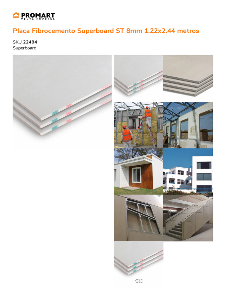 Placa Superboard 8mm para Construcción | PDF | Cemento | Ingeniería de ...