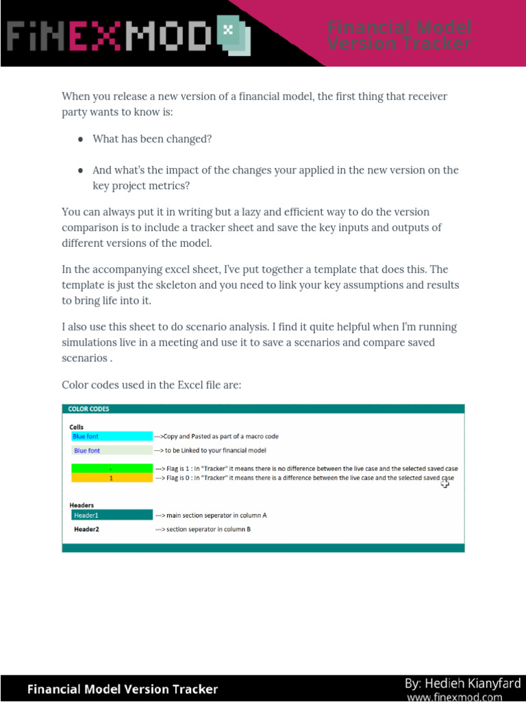 Financial Model Version Tracker | PDF | Microsoft Excel | Visual Basic ...