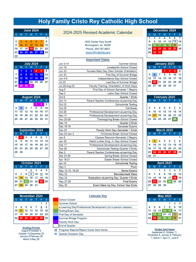 2024-2025 Revised Academic Calendar | PDF | Academic Term | Academia