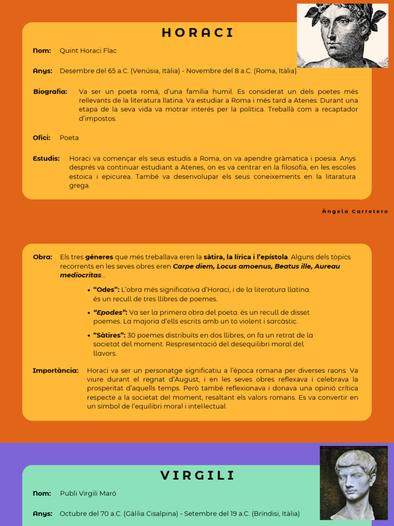 Fichas "Horaci I Virgili" | PDF