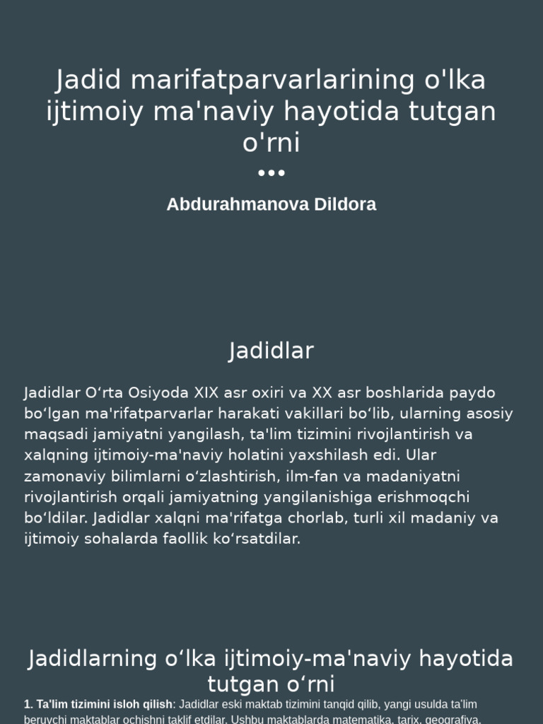 Jadidlar | PDF