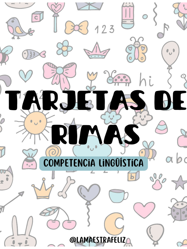 Competencia Lingüística TARJETAS de RIMAS | PDF