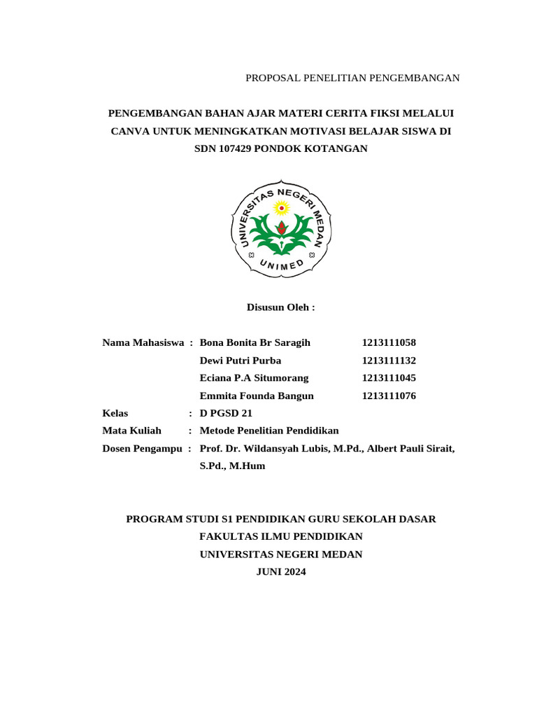 Proposal Penelitian Pengembangan | PDF