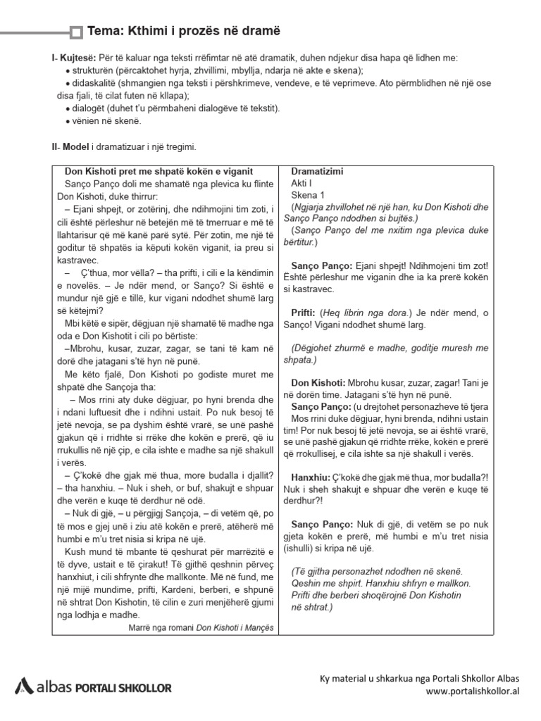 2. Kthimi i prozës në dramë | PDF