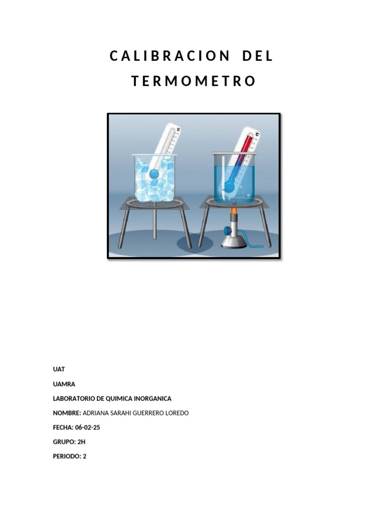 c a l i b r a c i o n d e l | PDF | Termómetro | Calibración