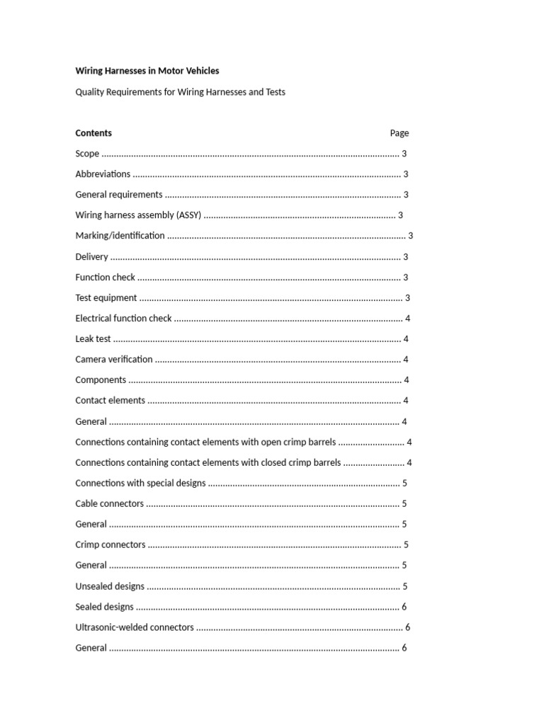 Wiring Harnesses in Motor Vehicles | PDF | Electrical Connector ...