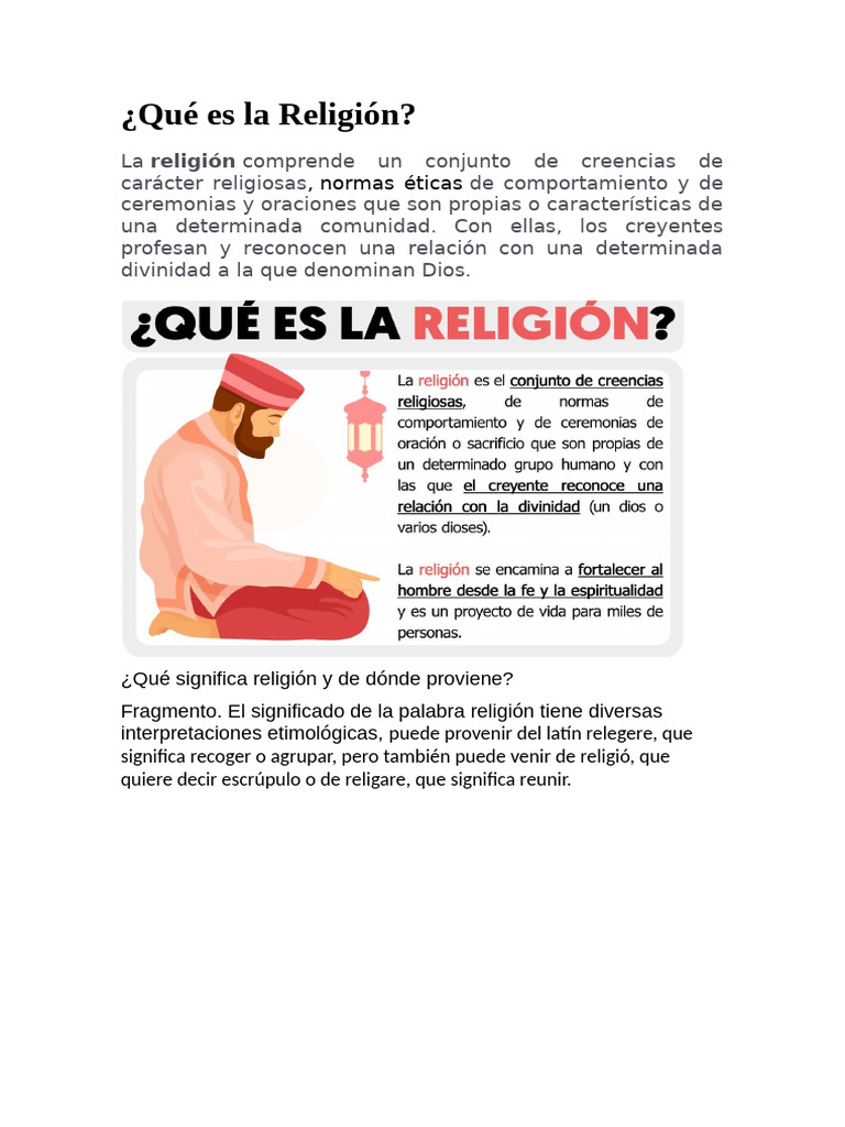 Definición y origen de la religión | PDF