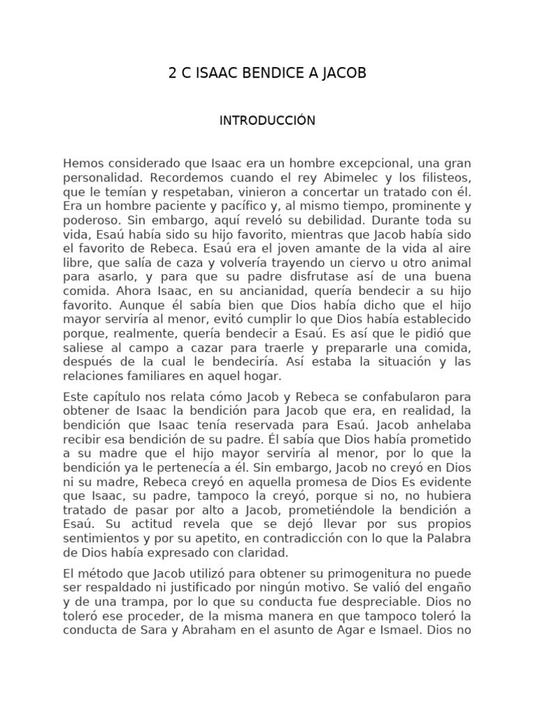 2 C ISAAC BENDICE A JACOB | PDF | Jacob | Bendición