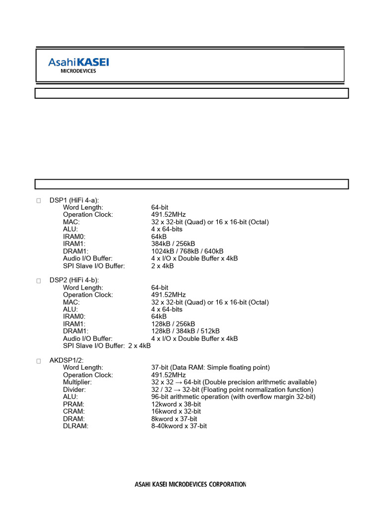 AK7709 Multi-Core DSP Overview | PDF | Digital Signal Processor ...