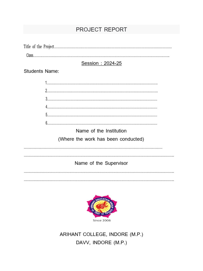 Filed Project Front Page | PDF